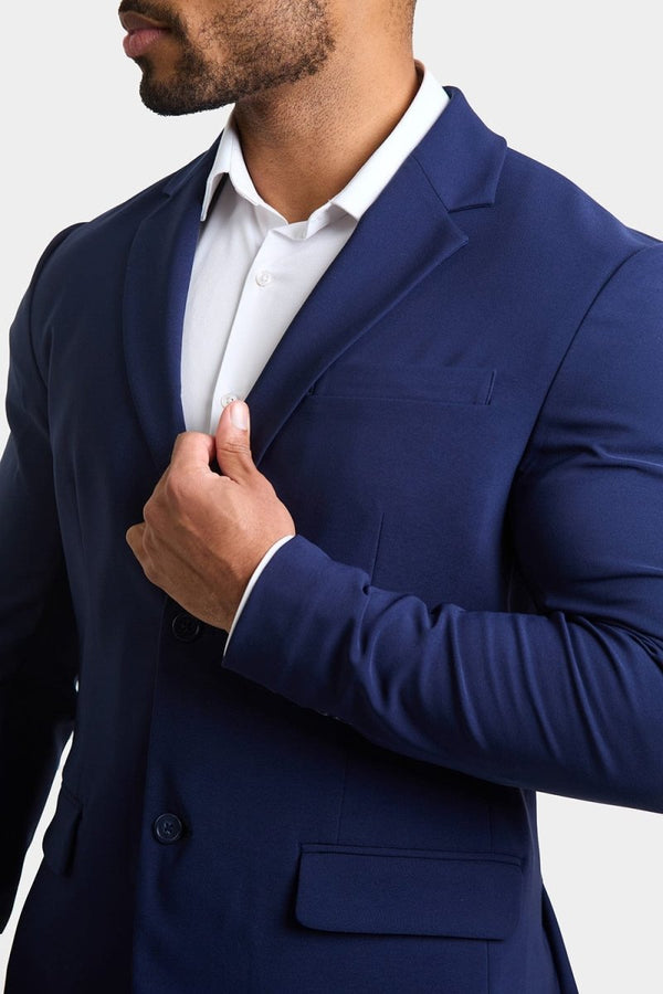 True Muscle Fit Tech Suit Jacket in Navy